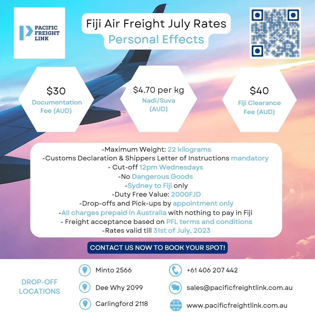 Sydney to Fiji Air Freight Services – Pacific Freight Link
